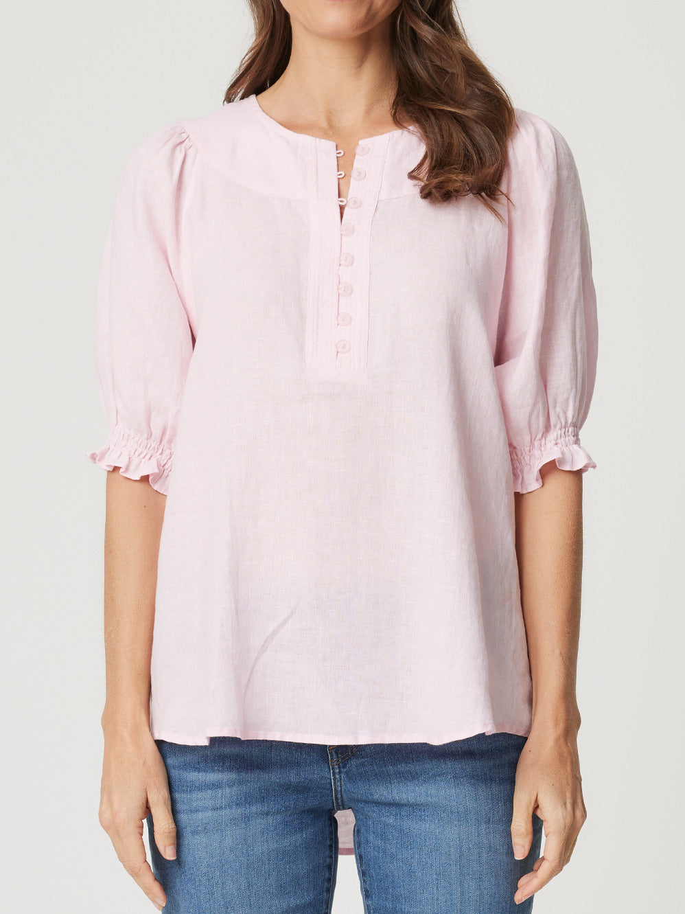 ENNI LINEN BUTTON FRONT TOP – Yeltuor