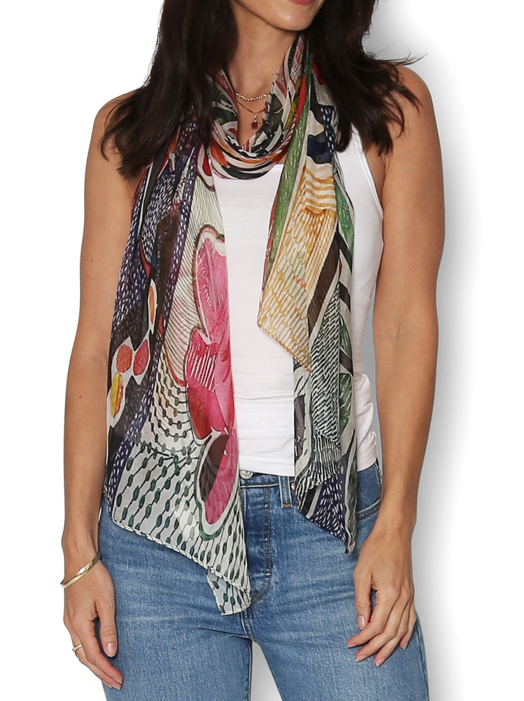 THE ARTISTS LABEL SUNSHINE AND NATIVES SILK SCARF – Yeltuor