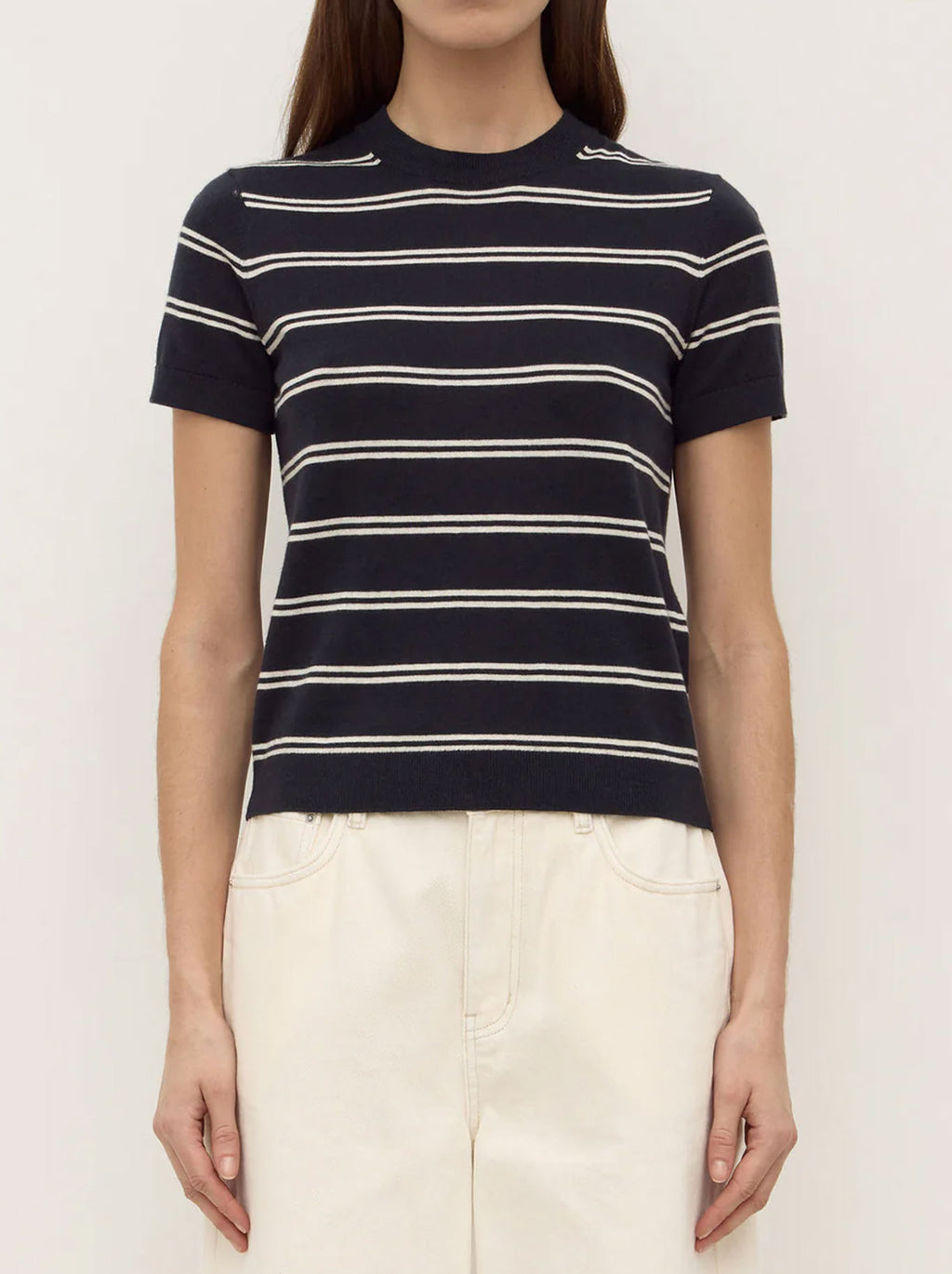 ASSEMBLY LABEL ALLISON STRIPE COTTON CASHMERE TEE – Yeltuor