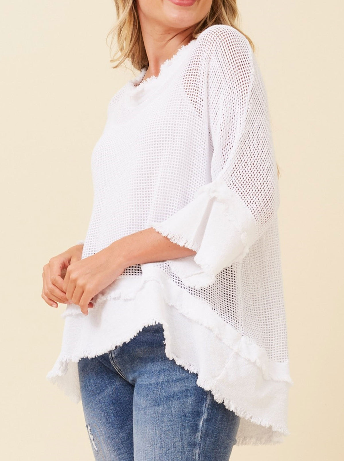 BOTTEGA MODA 3/4 MESH TOP – Yeltuor