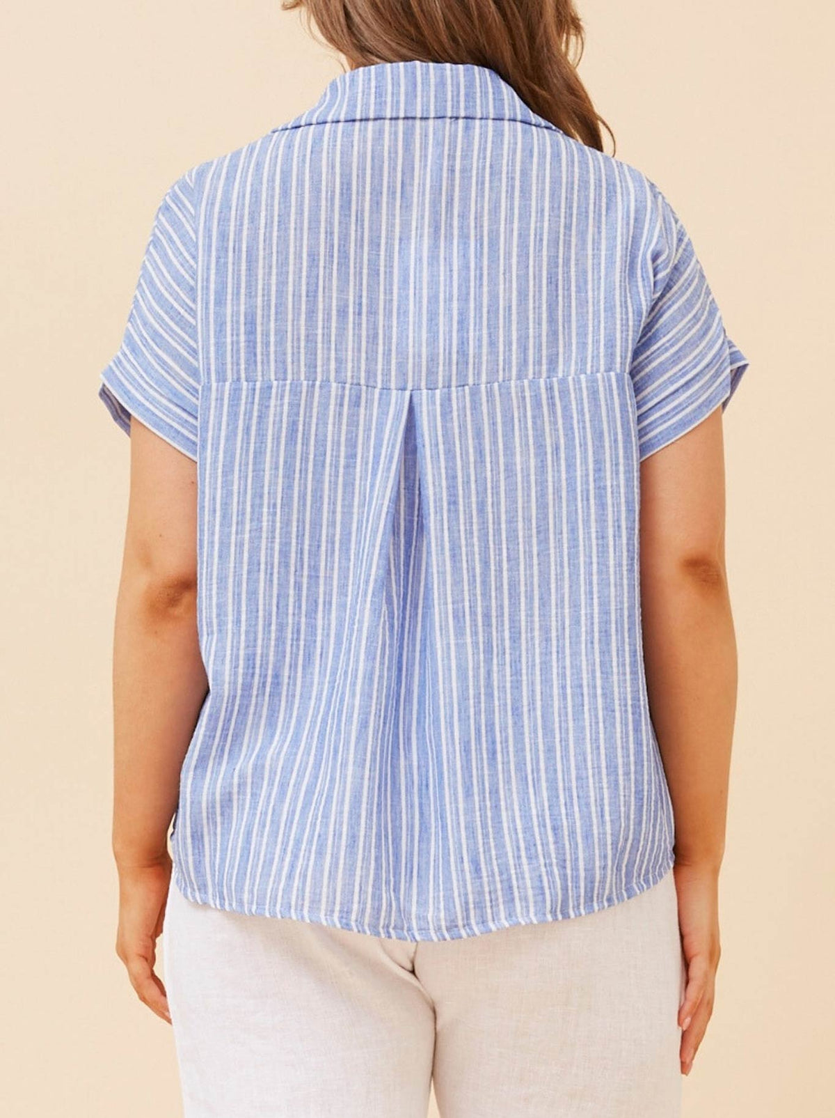 BOTTEGA MODA STRIPED SHORT SLEEVE SHIRT – Yeltuor